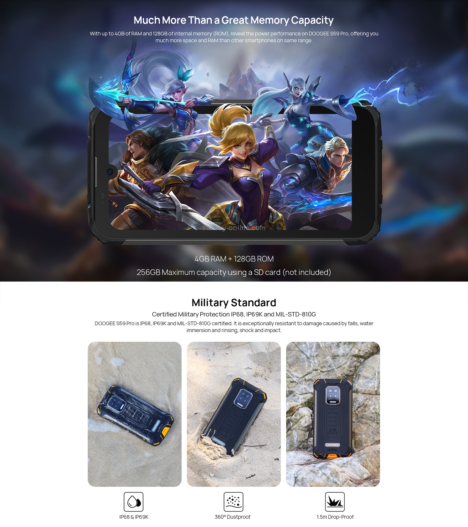 [HK Warehouse] DOOGEE S59 Pro Rugged Phone, 4GB+128GB