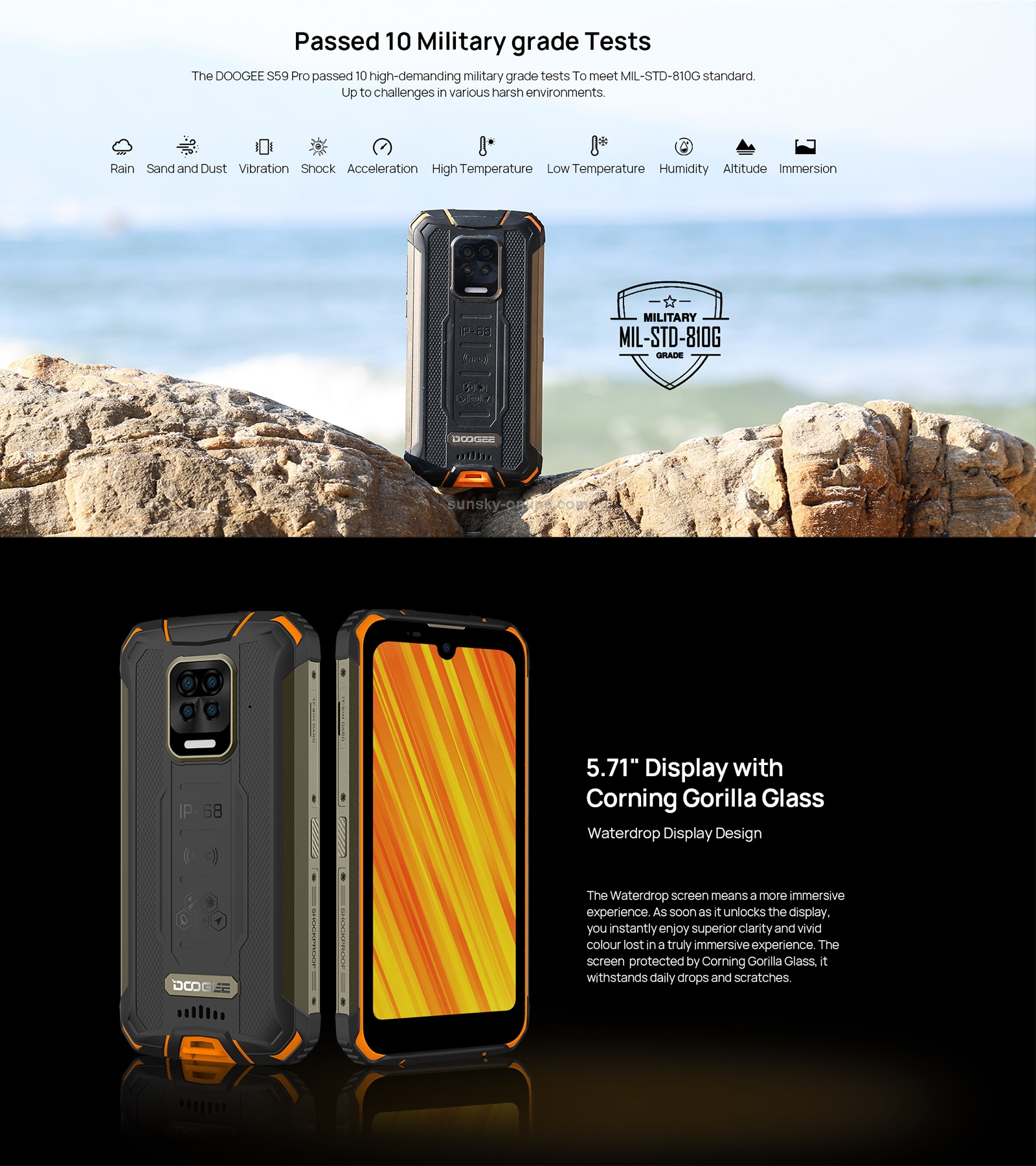 [HK Warehouse] DOOGEE S59 Pro Rugged Phone, 4GB+128GB