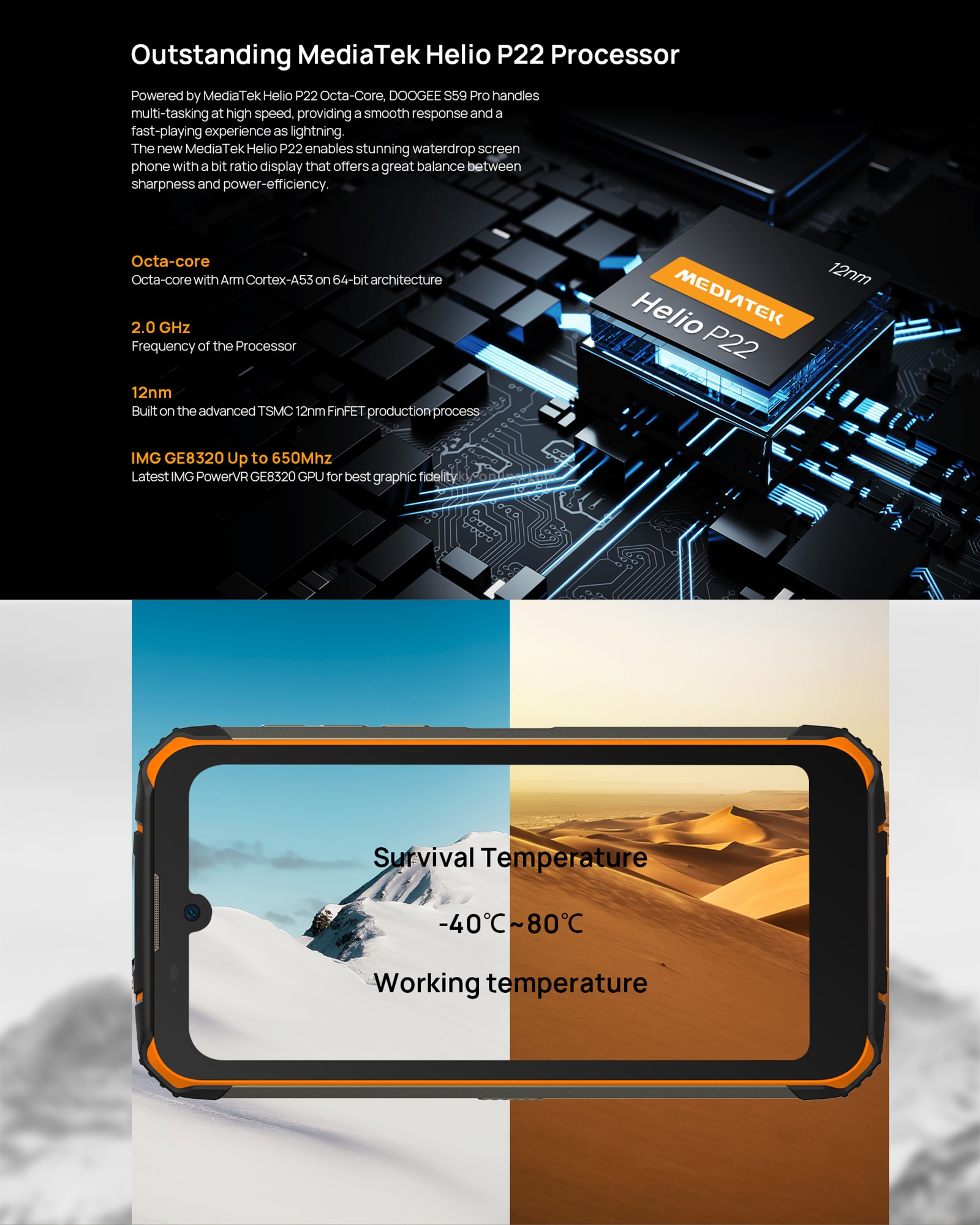 [HK Warehouse] DOOGEE S59 Pro Rugged Phone, 4GB+128GB