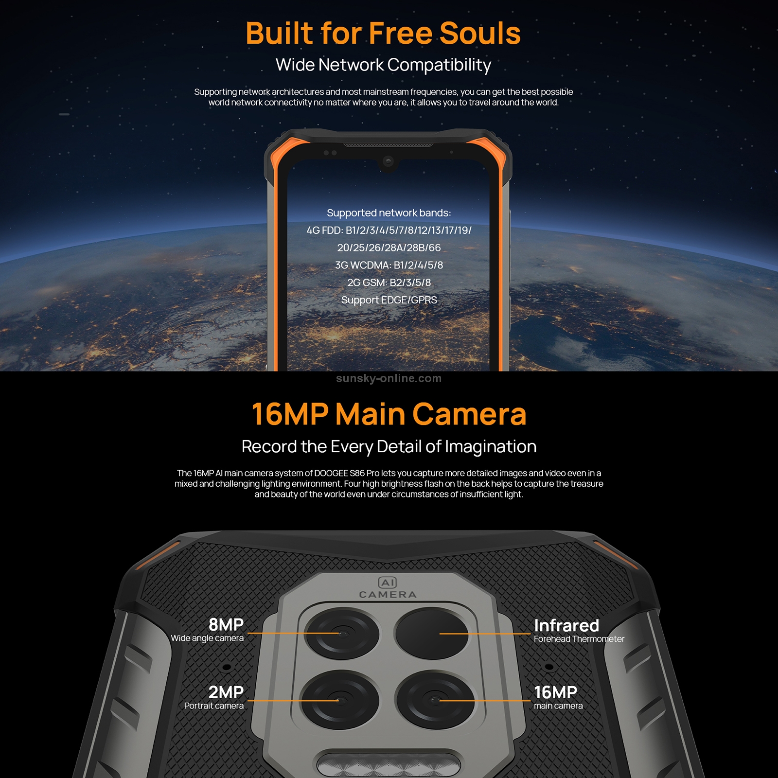 [HK Warehouse] DOOGEE S86 Pro Rugged Phone, Forehead Thermometer, 8GB+128GB