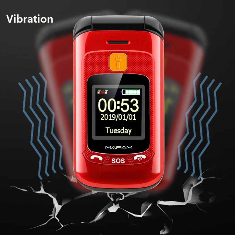 SUNSKY - Mafam F899 Flip Phone, 2.4 inch, 32MB+32MB, Support FM, SOS, GSM, Family Number, Big ...