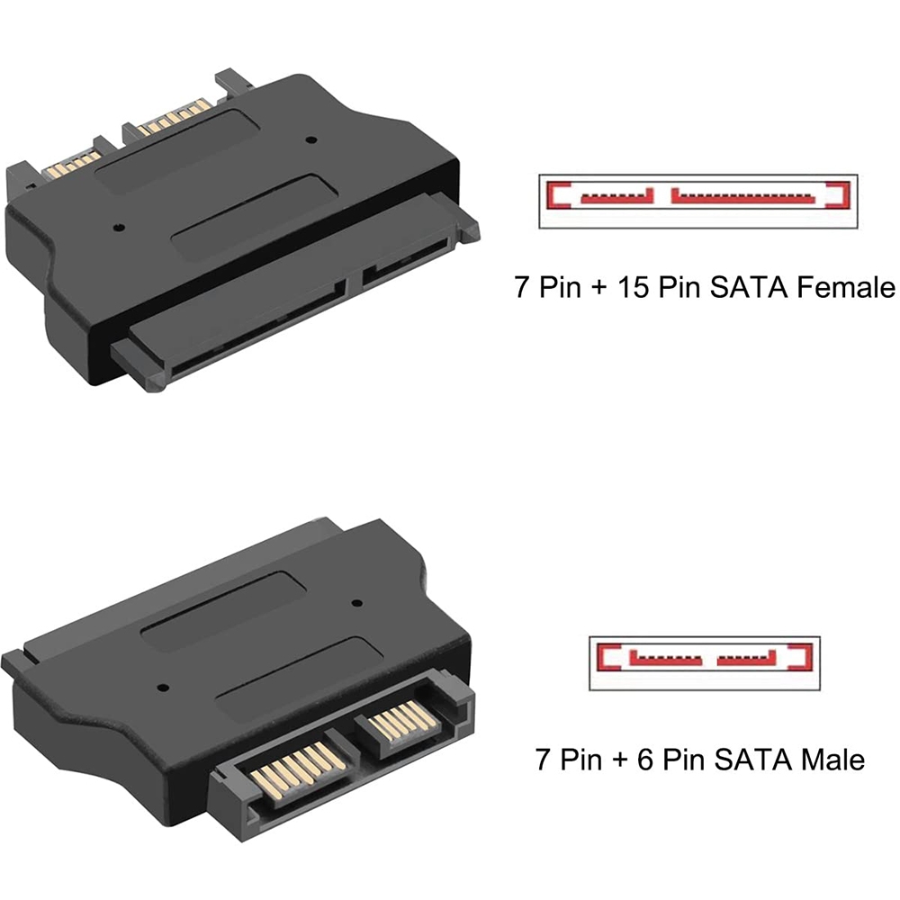 SUNSKY - SATA 22 Pin Female ถึง SLIMLINE SATA 13 Pin Male Adapter