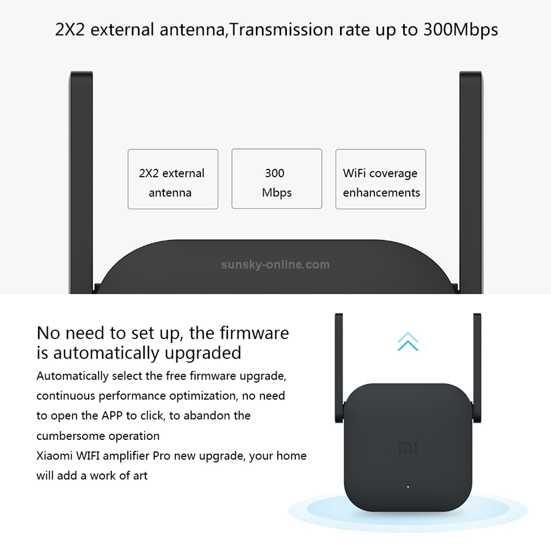 SUNSKY - Original Xiaomi Mi WiFi Amplifier Pro 300Mbps WiFi Smart ...