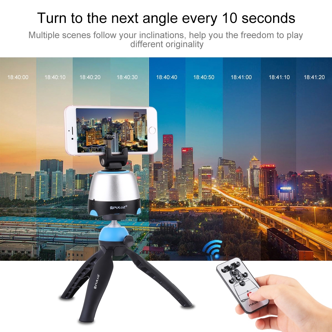SUNSKY - PULUZ Electronic 360 Degree Rotation Panoramic Head + Tripod ...