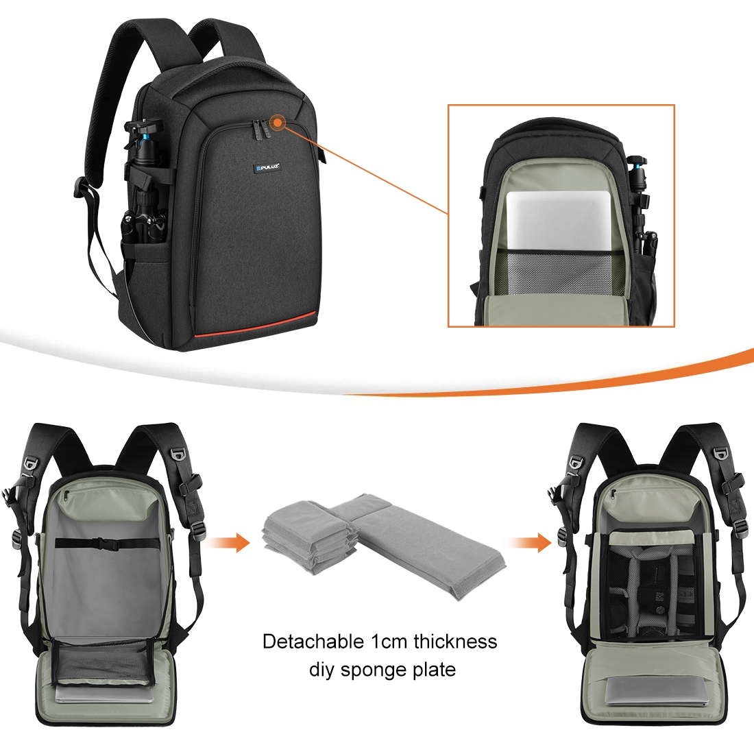 PULUZ Outdoor Portable Waterproof Scratch-proof Dual Shoulders Backpack ...