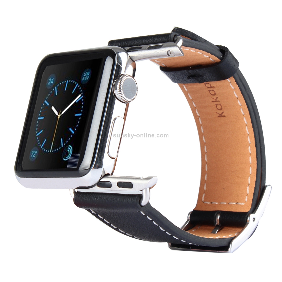Kakapi for Apple Watch 38mm Metal Buckle Cowhide Leather Watch Band ...