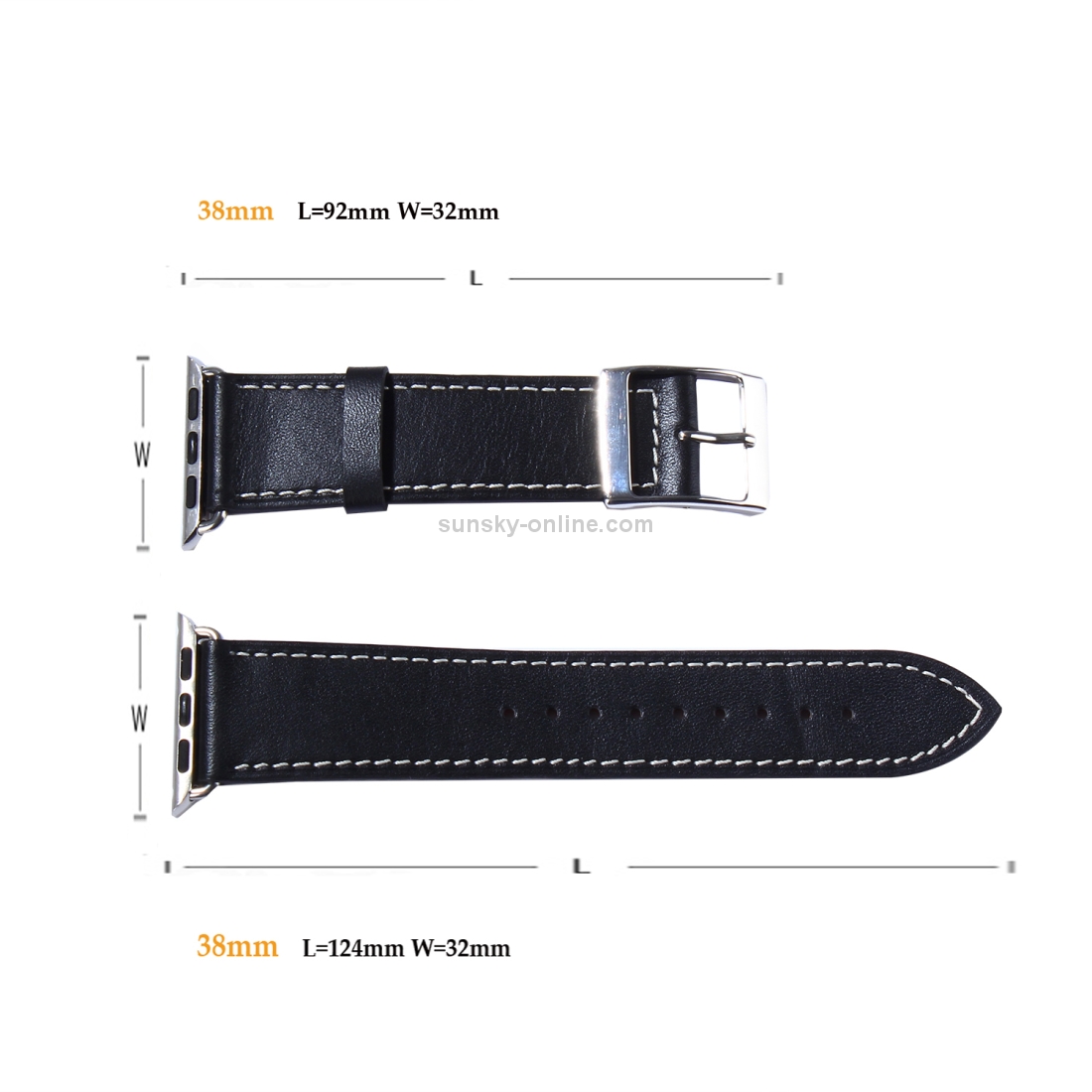Kakapi for Apple Watch 38mm Metal Buckle Cowhide Leather Watch Band ...