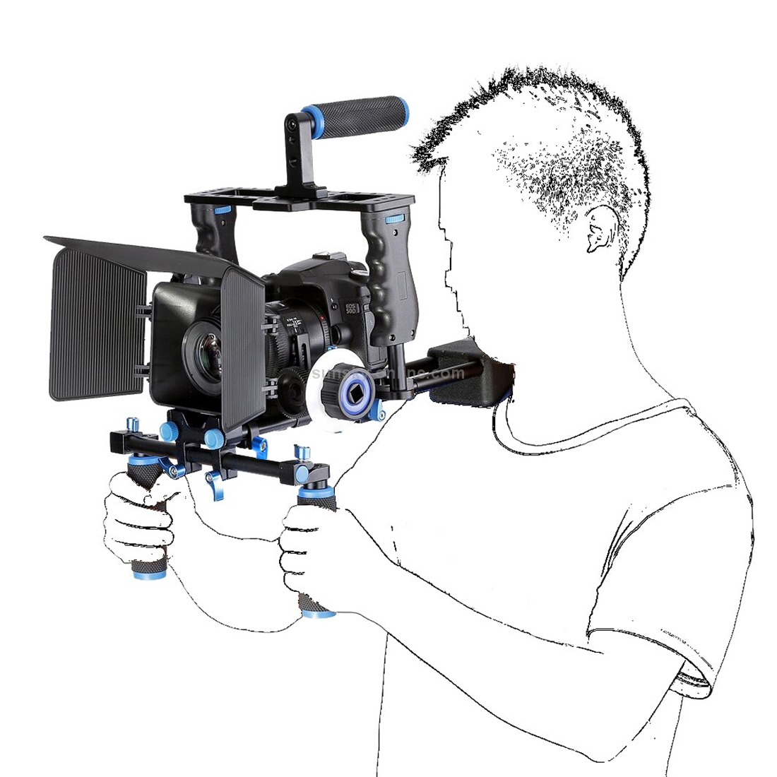 YELANGU YLG1103A-A Dual Handles Camera Shoulder Mount + Camera Cage ...