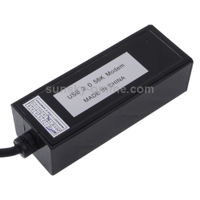 SUNSKY - USB 2.0 56K V.92 / V.90 External Dial up โมเด็มข้อมูลโทรสารด้วยเสียง (สีดำ)