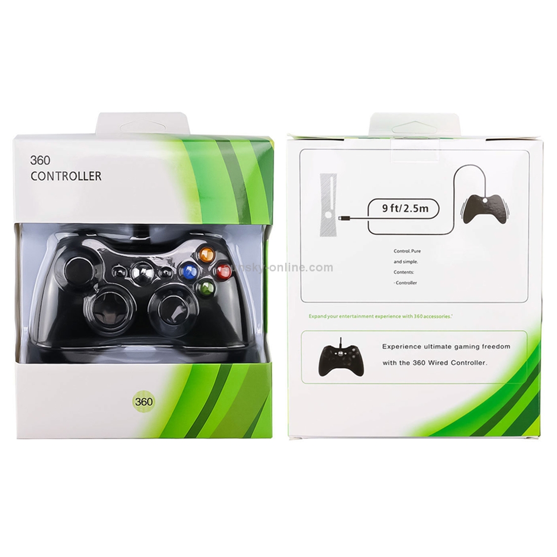 SUNSKY - USB 2.0 Wired Controller Gamepad สำหรับ XBOX360, Plug and Play ...