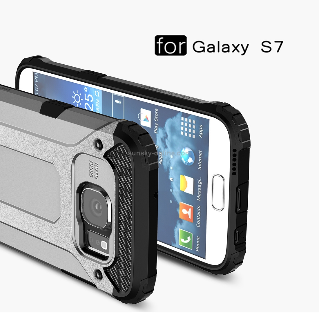 For Galaxy S7 / G930 Tough Armor TPU + PC Combination Case (Grey)