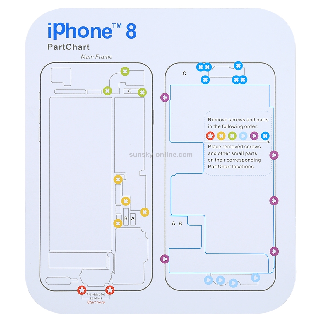 SUNSKY - Magnetic Memory Screws Mat for iPhone XR & iPhone XS & iPhone ...