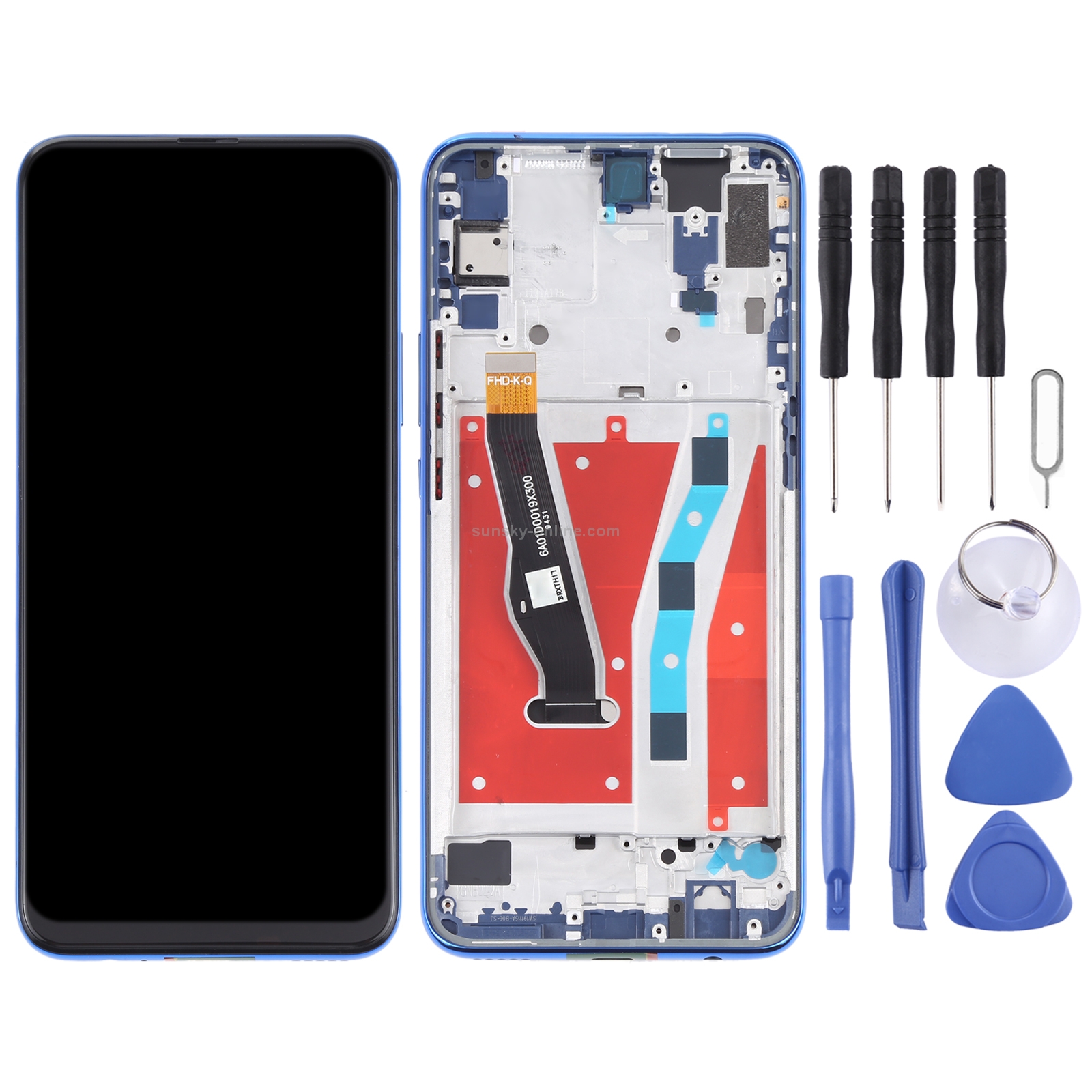 LCD Screen and Digitizer Full Assembly with Frame for Huawei Y9 Prime ...