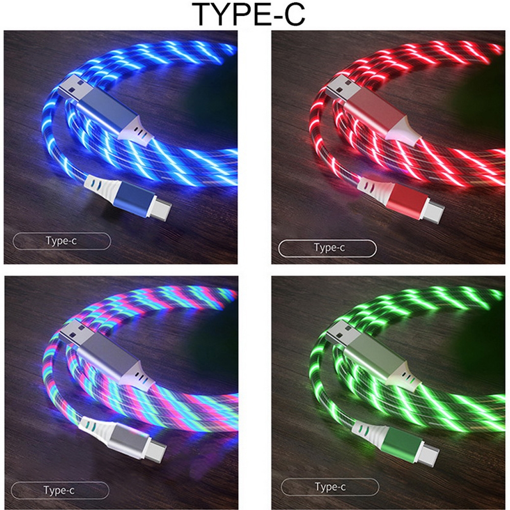 SUNSKY - 2.4A USB to Type-C / USB-C Colorful Streamer Fast Charging ...