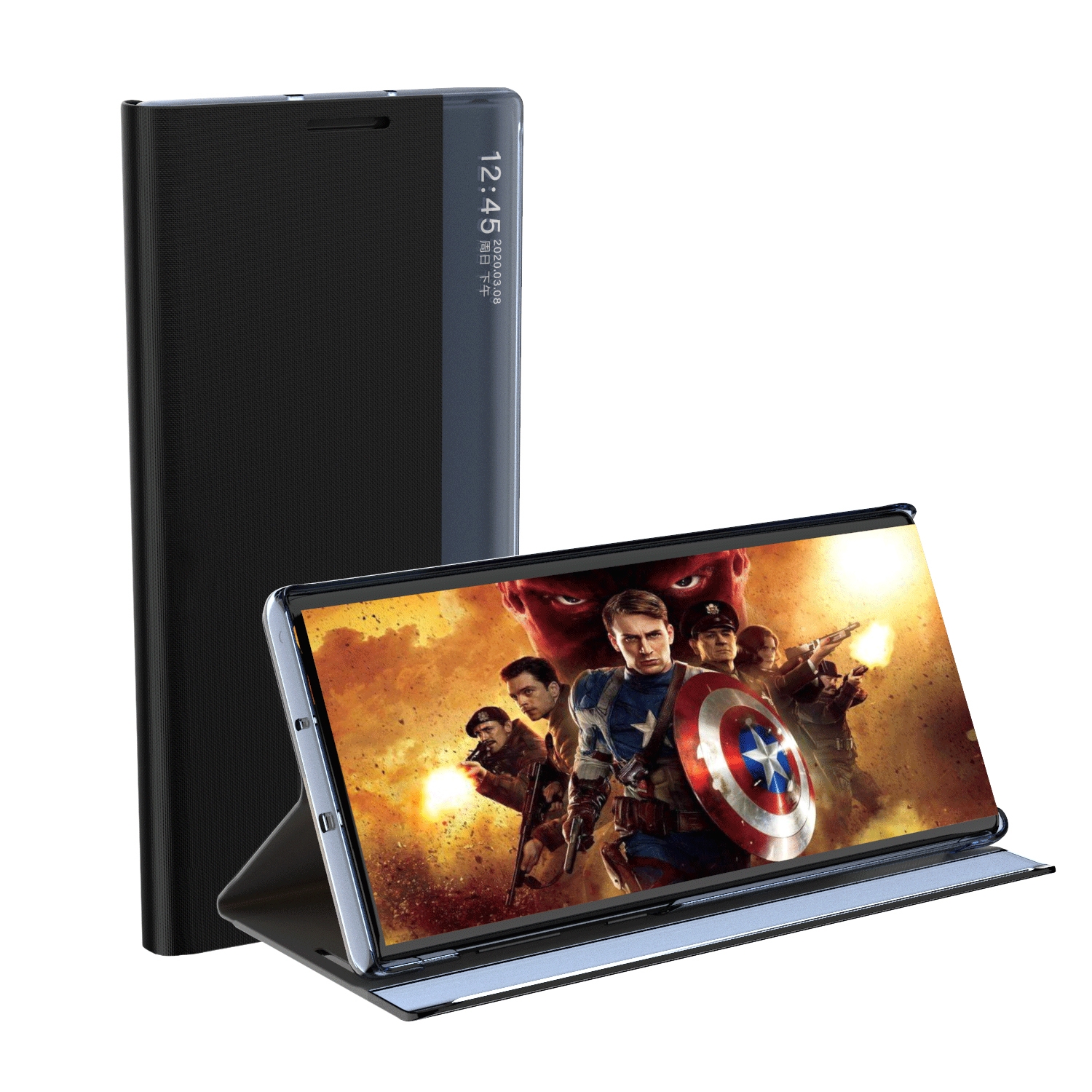 SUNSKY - สำหรับ Xiaomi 12 Pro Side Display Magnetic Plain Case + Case ...