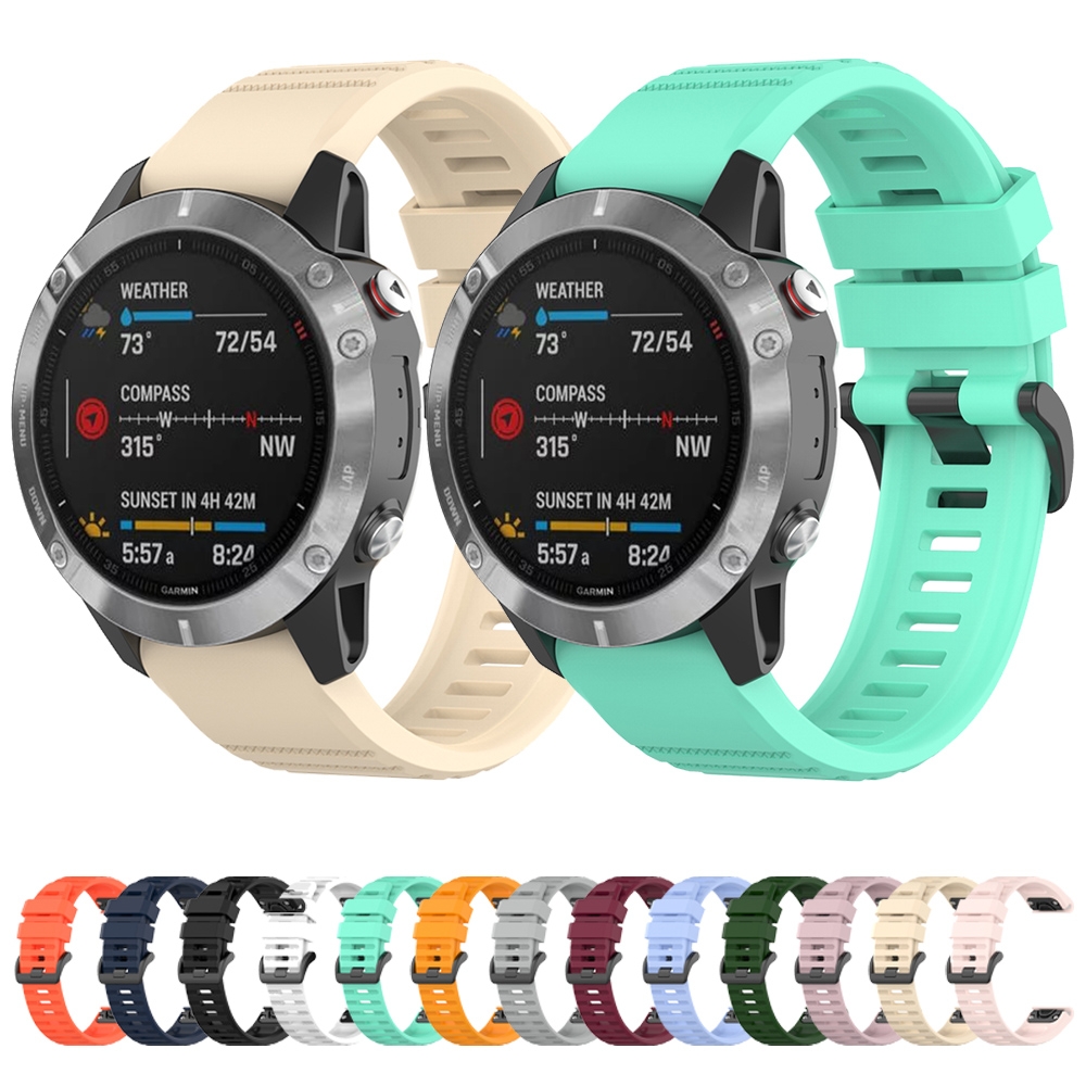 For Garmin Fenix 7S 20mm Solid Color Silicone Quick Release Watch Band ...