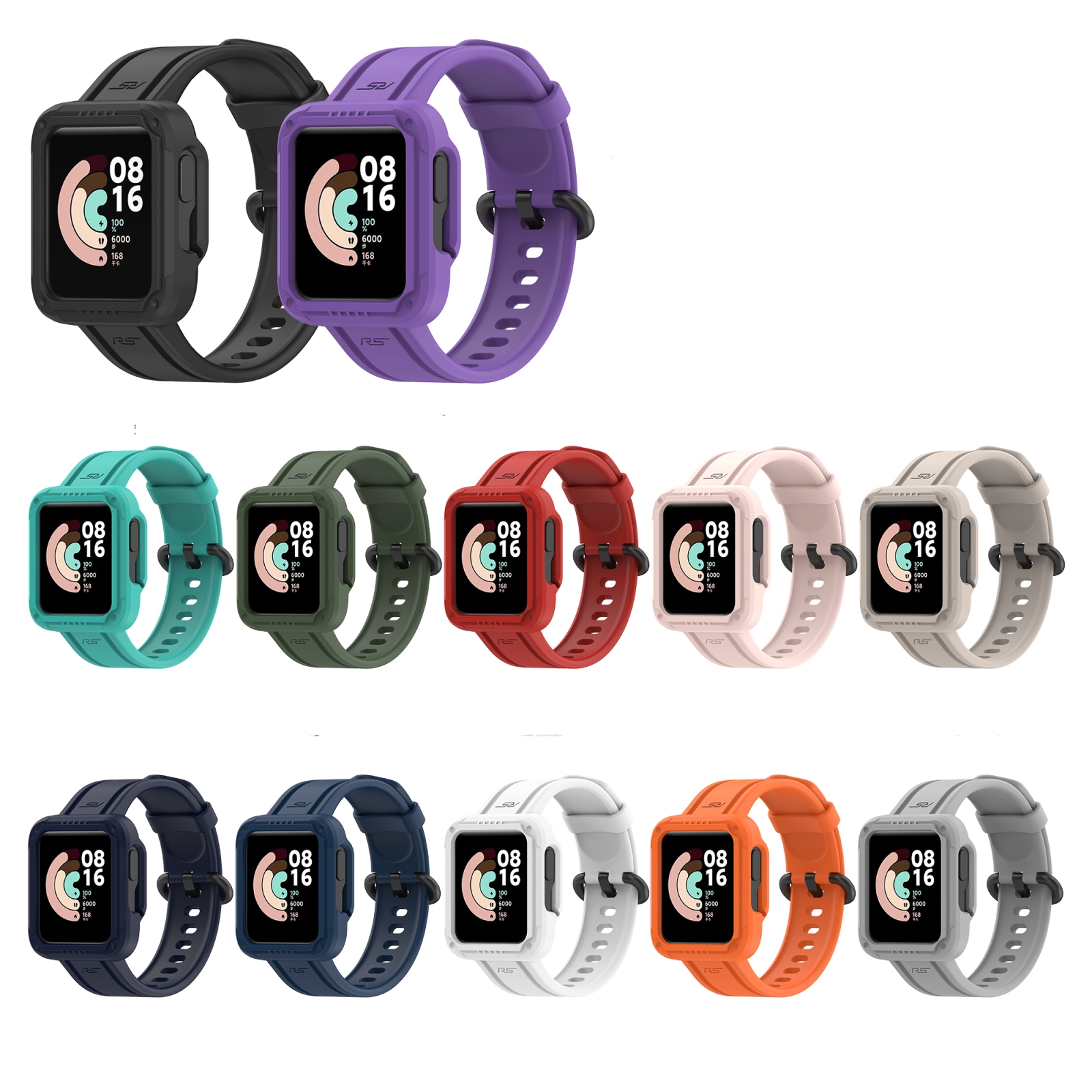 SUNSKY - สำหรับ Xiaomi Mi Watch Lite Silicone Solid Color Watch (สีชมพู)