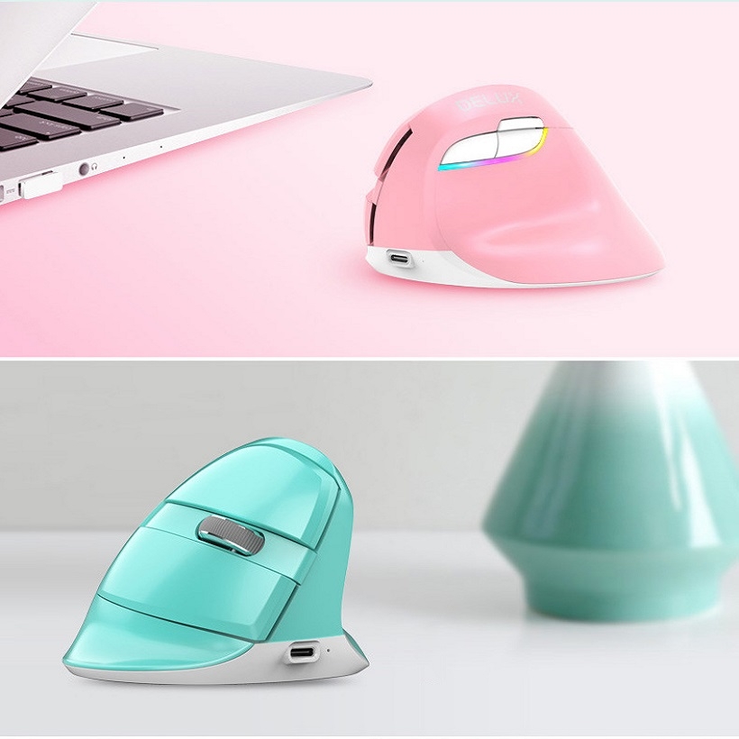 SUNSKY - DELUX M618Mini Colorful Wireless Luminous Vertical Mouse ...