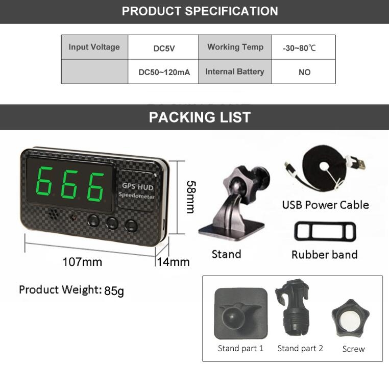 SUNSKY - Kingneed C60S 3inch Car HUD Head-up Display Car Universal GPS ...