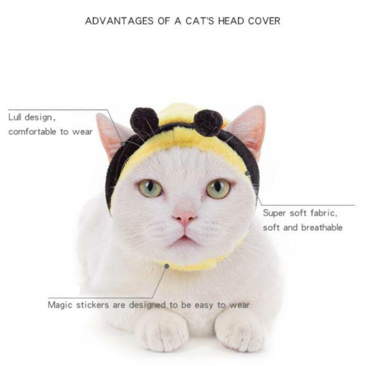 SUNSKY - 4 ชิ้น Soft Cat Headgear Cat Dog Cross Dress Pet Hat, Size: XS ...