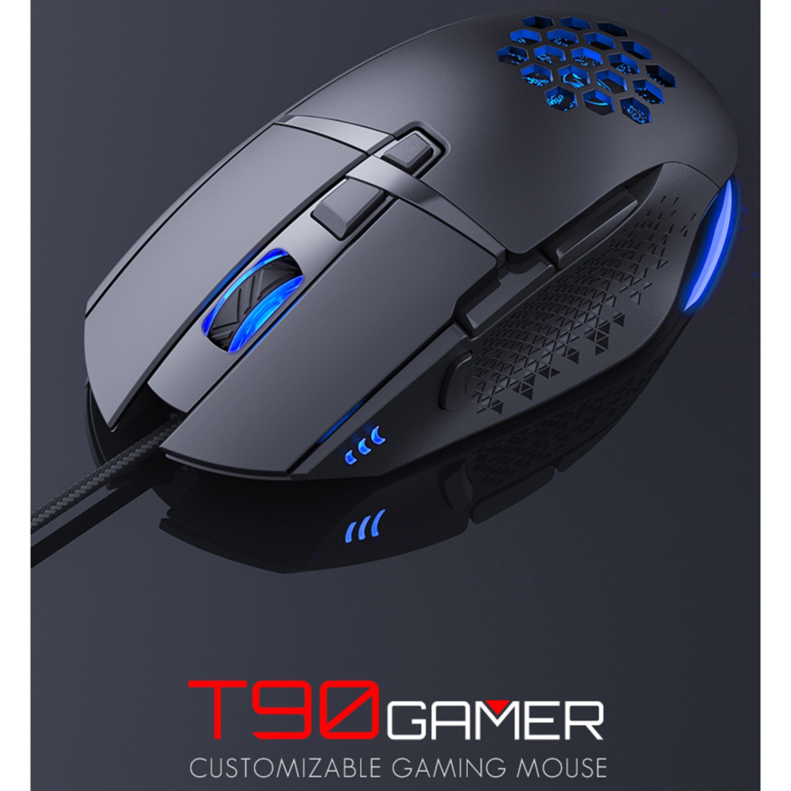 iMICE T90 8 Keys 7200DPI USB Wired Luminous Gaming Mouse, Cable Length ...