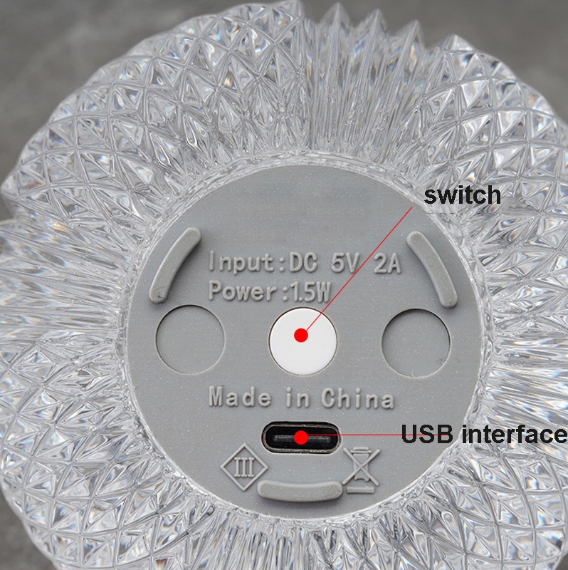 Crystal Ball Small Table Lamp USB Acrylic Night Light, Specification ...