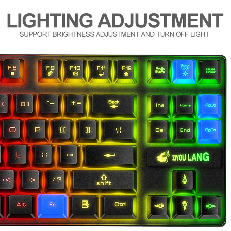 SUNSKY - ZIYOU LANG T87 Gaming Luminous Wireless Keyboard and Mouse Set(Black)
