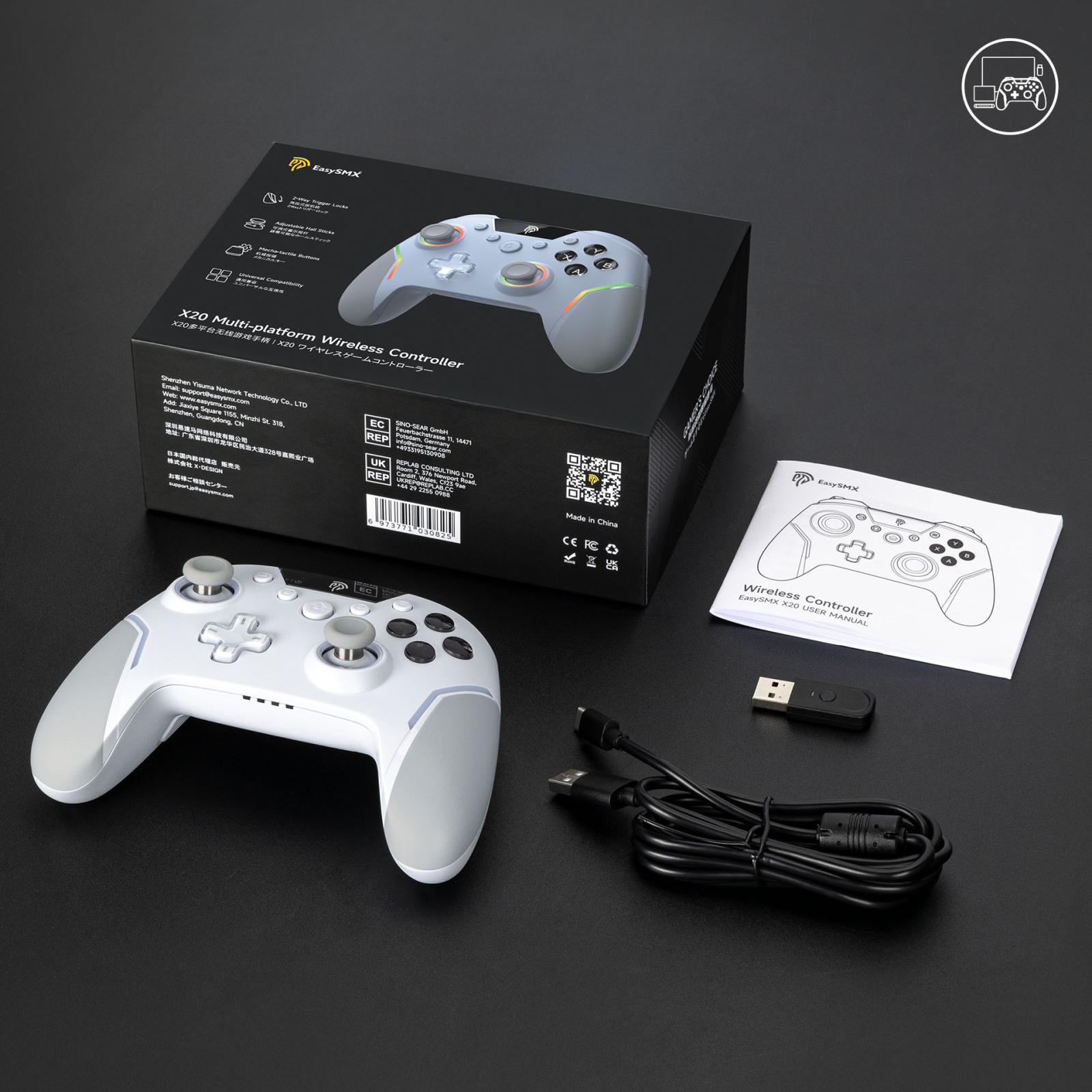 EasySMX X20 Wireless Enhanced RGB Controller For PC/NS/TV/Phone/Laptop ...