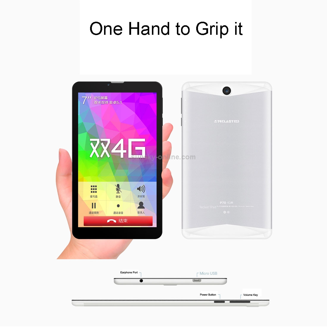 Teclast P70 4G Calling Tablet, 7 inch, 1GB+8GB