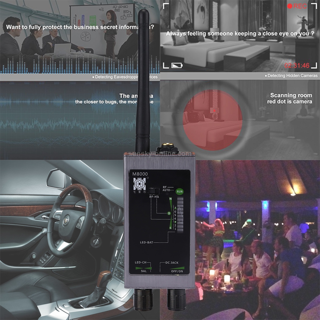 SUNSKY - M8000 Multi-functional Detector Anti-Spy Anti-Monitor, Anti ...