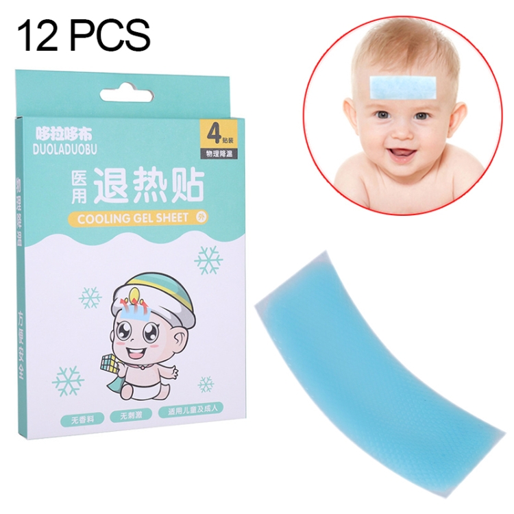 12 PCS Fever Forehead Physical Cooling Sticker Headache Patches