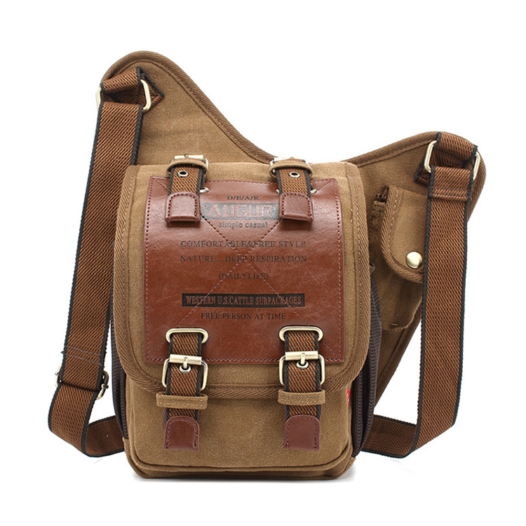 AUGUR 2136 Men Multi-function Retro Canvas Knight กระเป๋าสะพาย ...