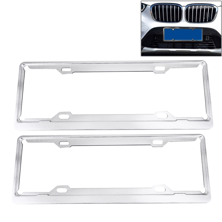 2 PCS Car License Plate Aerospace Aluminum Bracket Frame Holder Stand ...