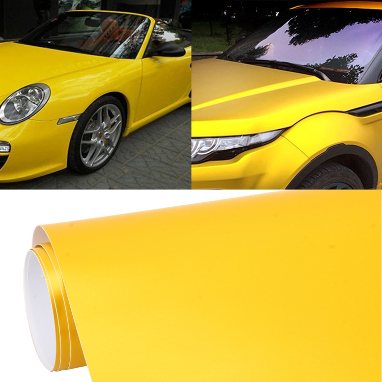 152m 05m 자동차 데칼 필름 자동 수정 차량 스티커 비닐 기포 스티커 전기 광학 필름 보호 필름 노란색
