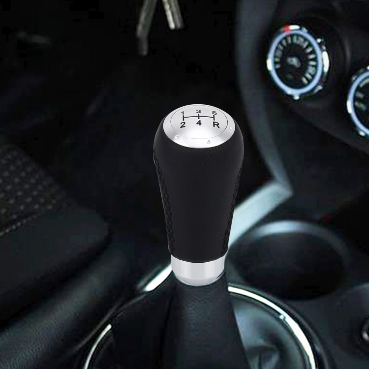 Universal Car Modified Shifter Black Leather Lever Manual 5-Speed Gear ...