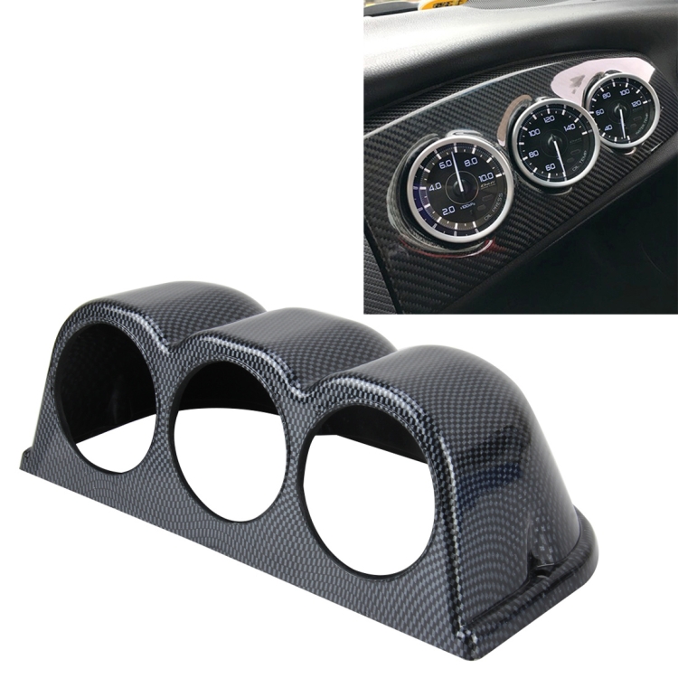 60mm Universal Horizontal Carbon lead Material 3 Triple Auto Car Dash Gauge Meter Pod Mount Holder