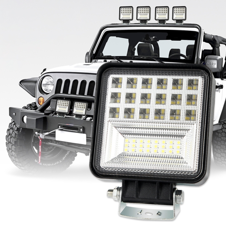 2 PCS 4 inch 20W Spot / Flood Light White Light Square-Shaped ...