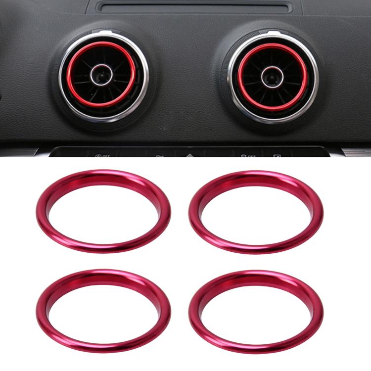 4 PCS Car Outlet แหวนตกแต่งอลูมิเนียม Air Outlet Chrome Trim Ring แผง ...