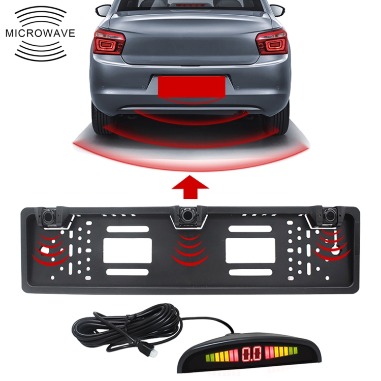 PZ300L Europe Car License Plate Frame Parking Sensors Reversing Radar ...