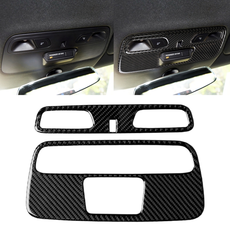 2 in 1 Car Carbon Fiber Dome Light Panel Decorative Sticker for ...