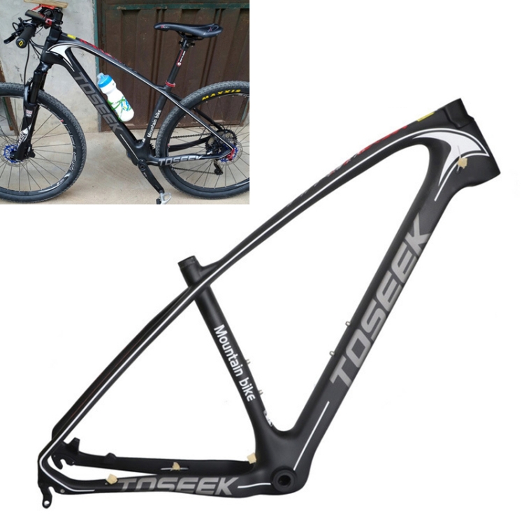 TOSEEK Grey LOGO MTB Mountain Bike Frame Full Suspension T800 Carbon ...