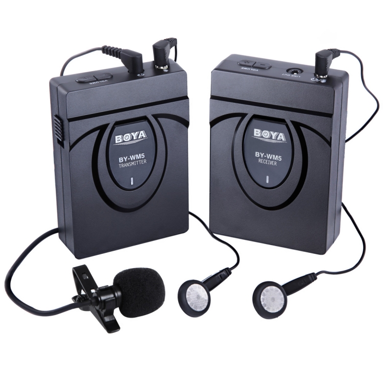 BOYA BY-WM5 2.4GHz Wireless Microphone with Transmitter and Receiver ...
