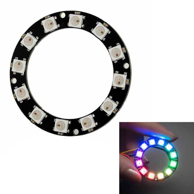 LDTR - Y00012 WS2812B 5050 LED Smart RGB Ring 50mm 12 Bit for Arduino ...