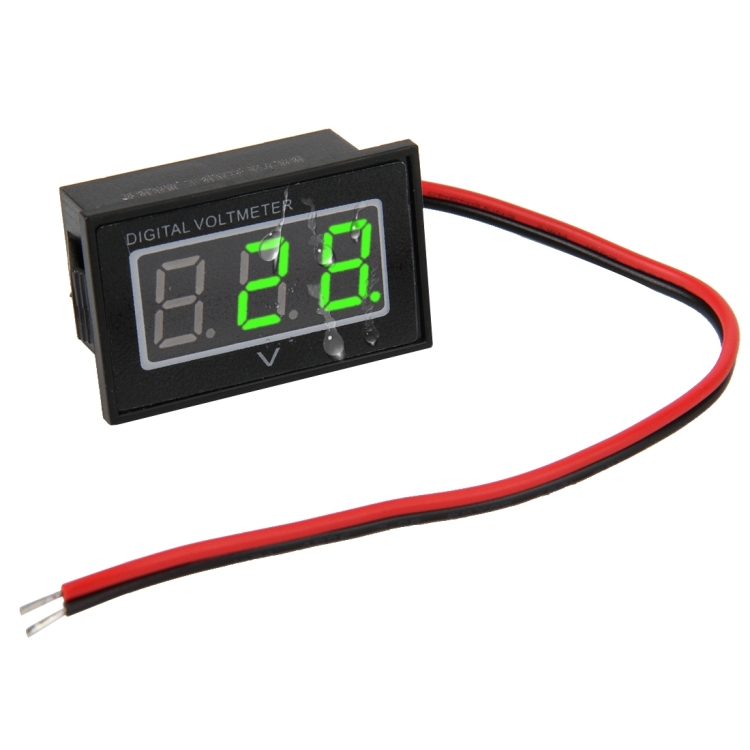 V40D 2 Wires Green Light Display Mini Waterproof IPX4 Digital Voltage ...