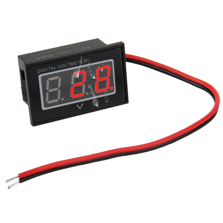 V40D 2 Wires Red Light Display Mini Waterproof IPX4 Digital Voltage ...