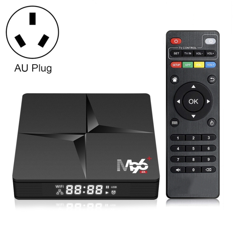 M96+ 4K Smart TV BOX Android 10 Media Player with Remote Control, Quad-core RK3318, RAM: 4GB ...