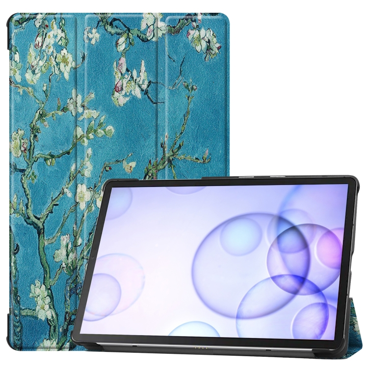 Colored Drawing Horizontal Flip Leather Case with Three-folding Holder ...