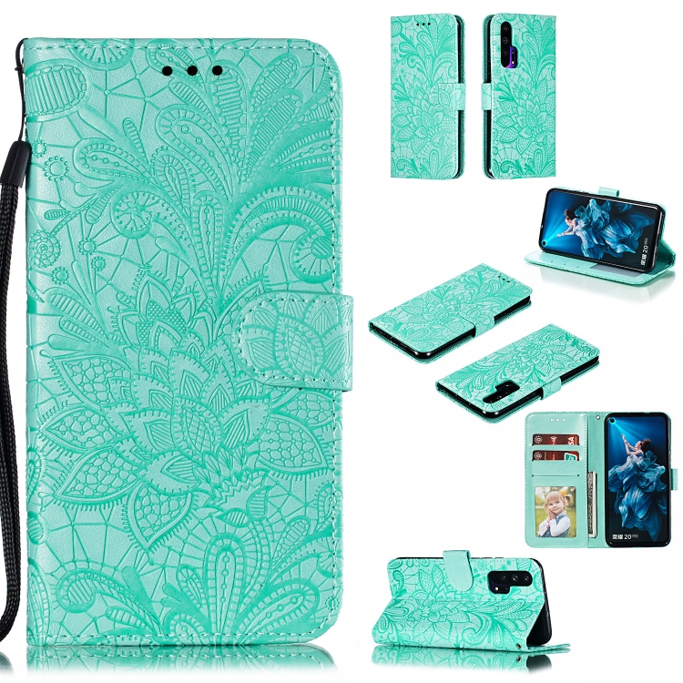 Lace Flower Horizontal Flip Leather Case with Holder & Card Slots ...
