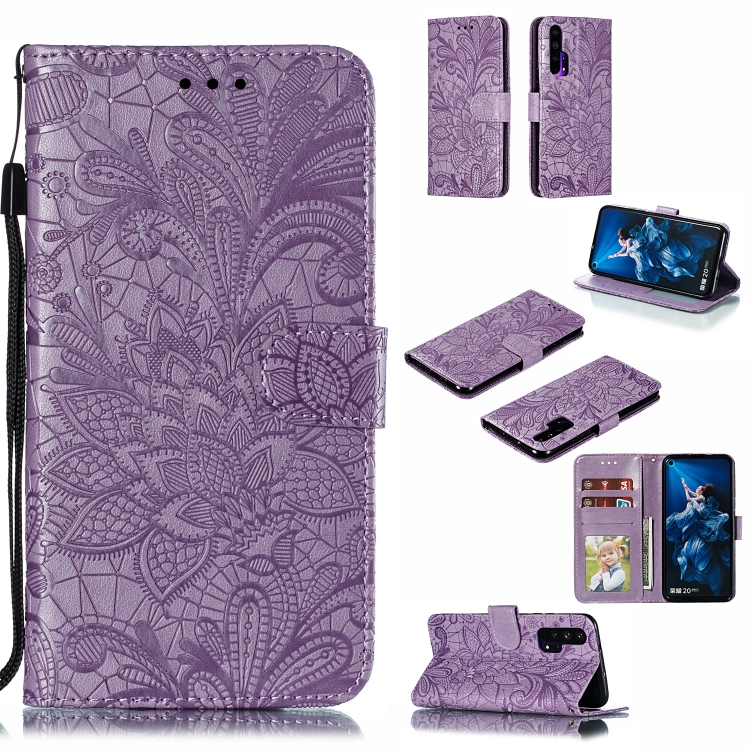 Lace Flower Horizontal Flip Leather Case with Holder & Card Slots ...