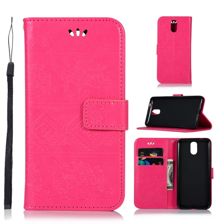 Elephant Embossing Horizontal Flip Leather Case with Holder & Card ...